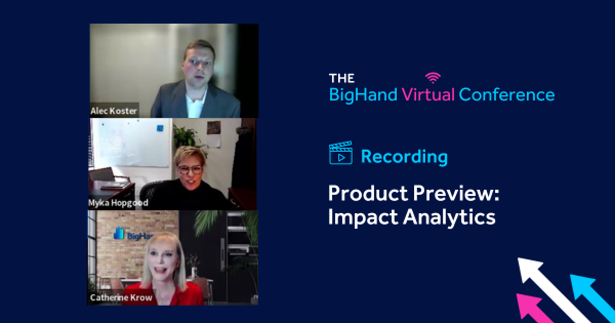 Virtual Conference: Impact Analytics Product Preview Demo
