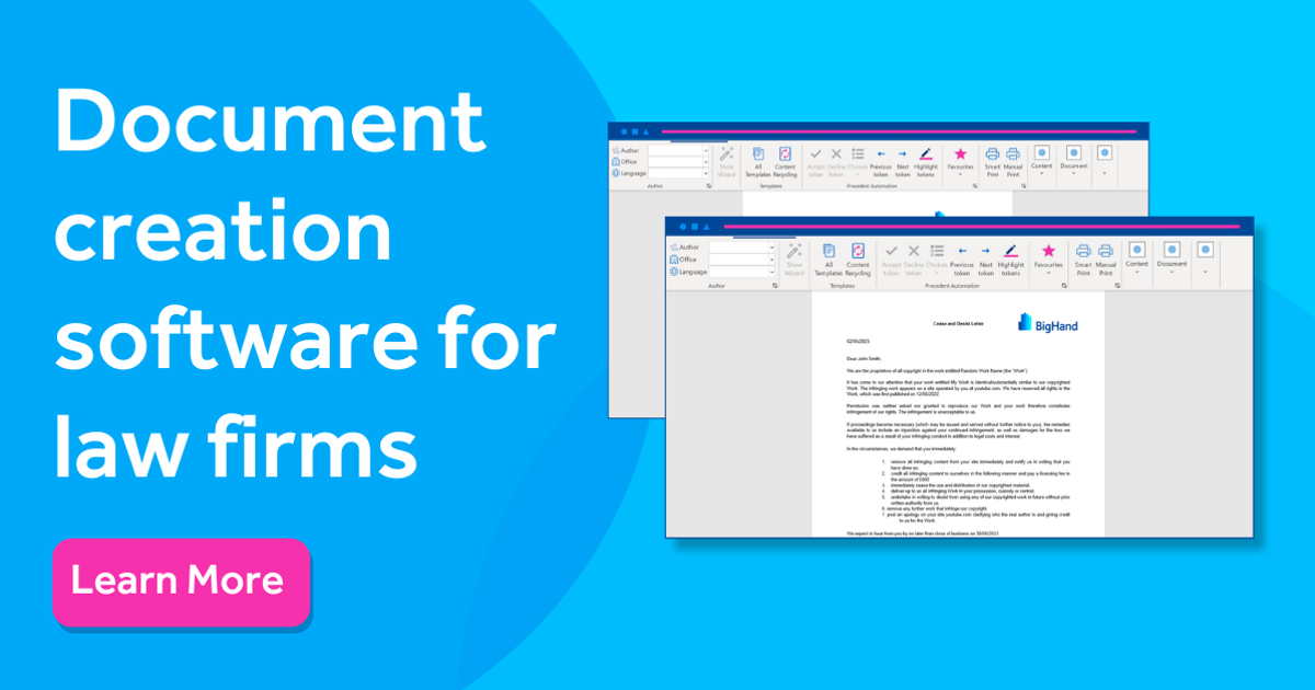 Legal document creation software| BigHand
