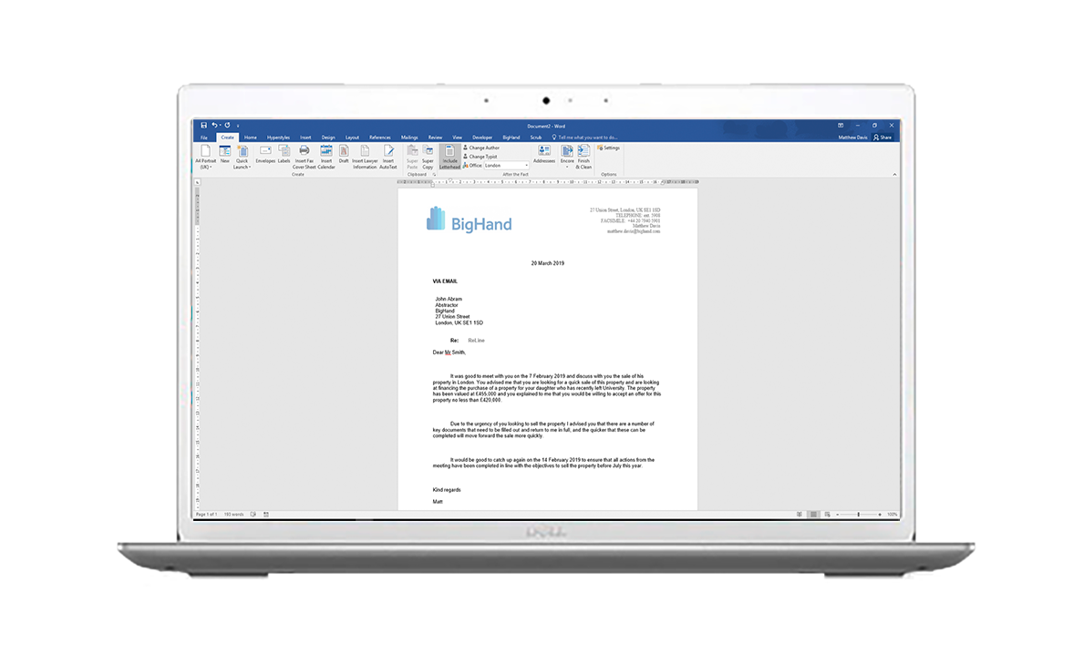 Word Document Creation | BigHand